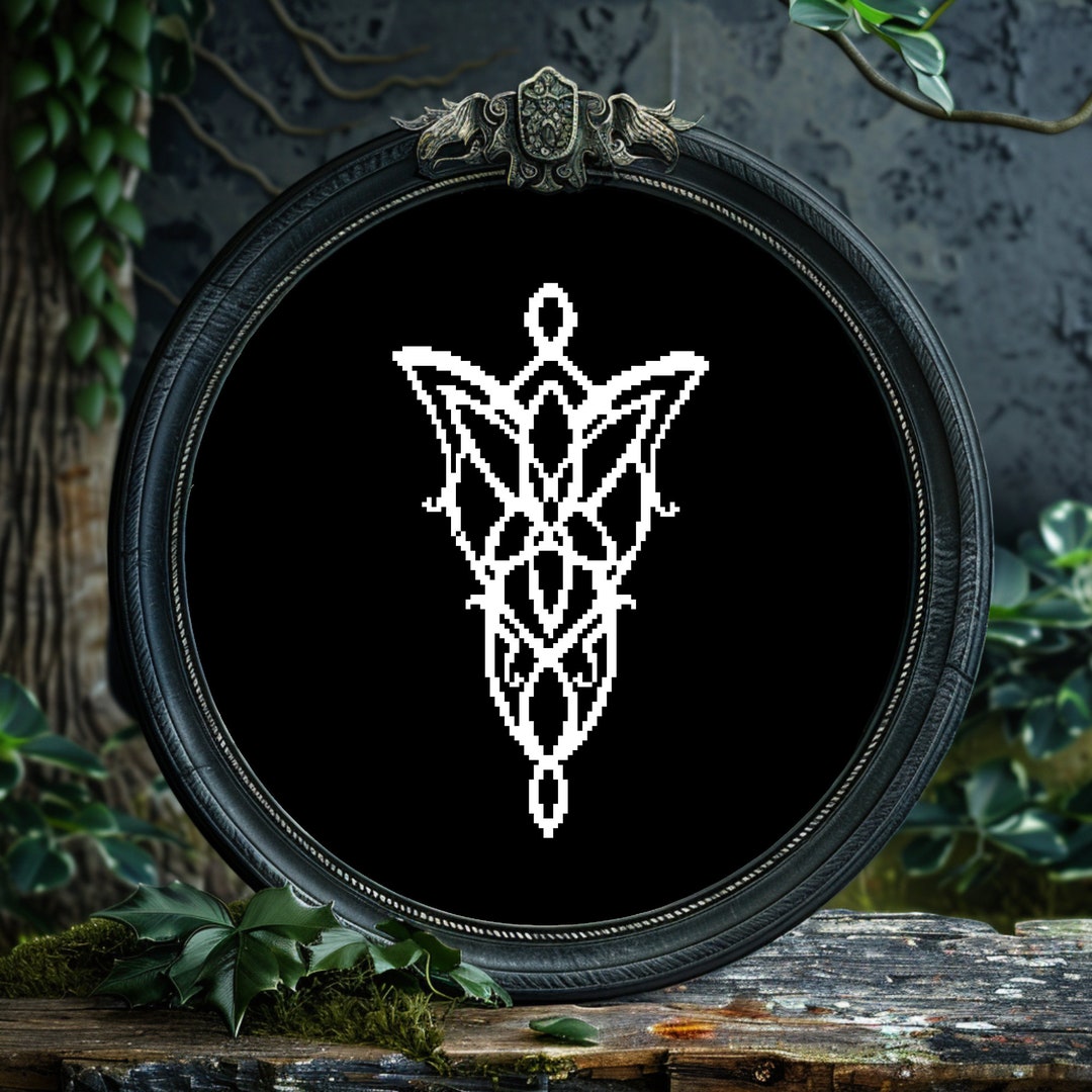 Elvish Evenstar Cross Stitch Pattern, Tolkien Cross Stitch, LOTR Cross ...