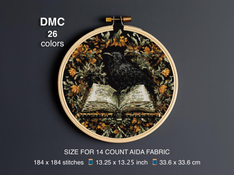Tale of A Raven Cross Stitch Pattern: Forest Embroidery DIY (instant ...