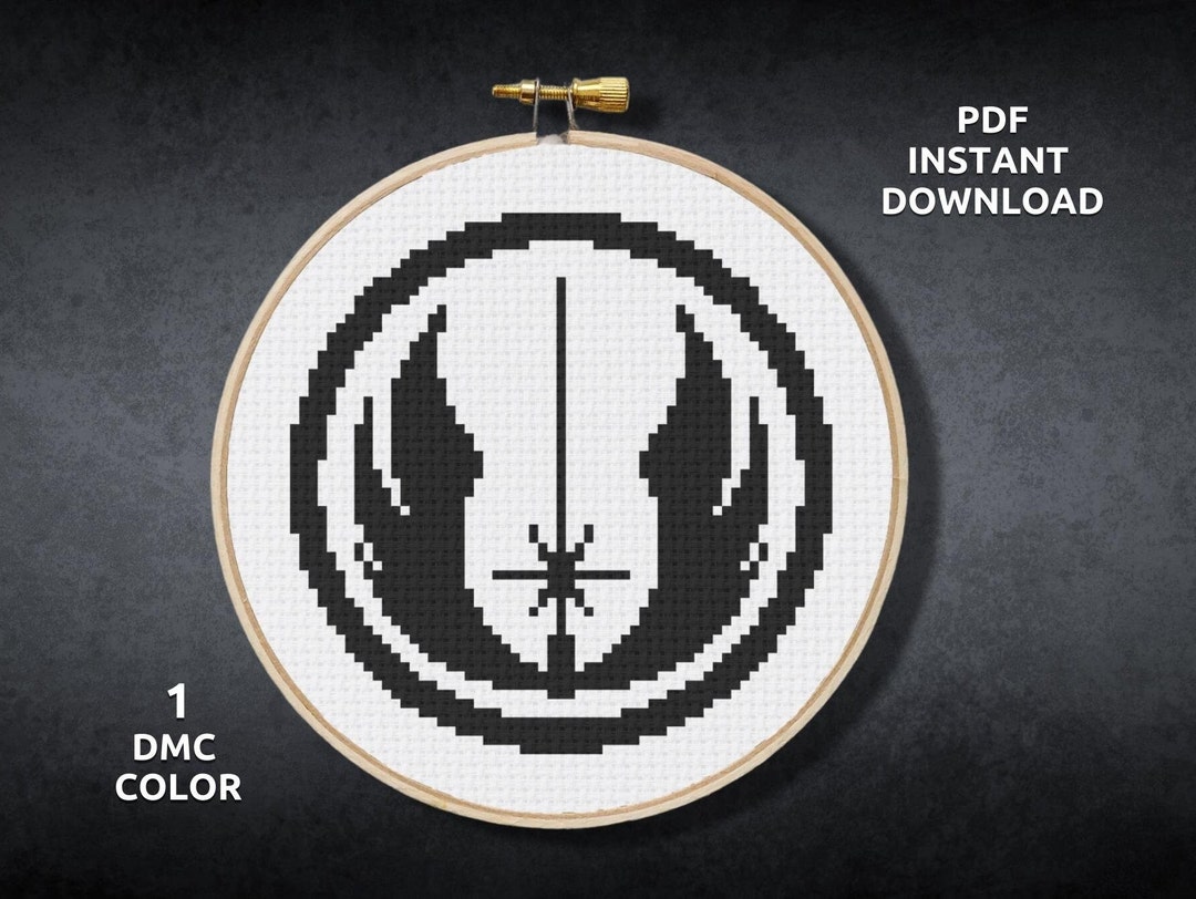 Jedi Sign Cross Stitch Pattern, Star Wars Embroidery DIY (digital ...