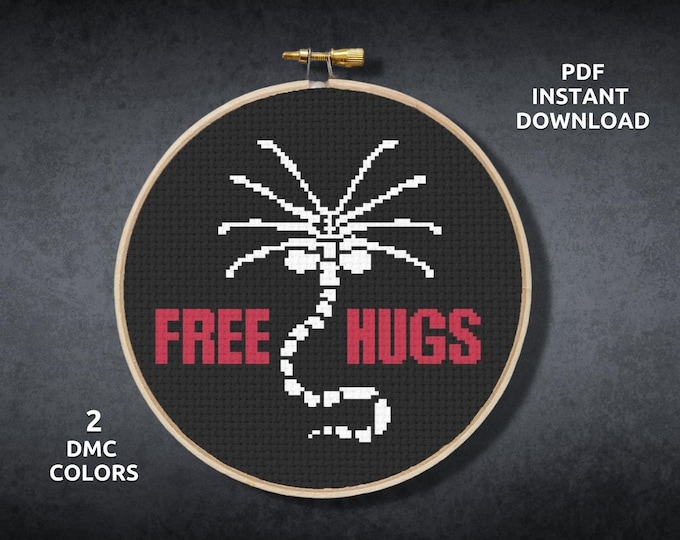 PDF Chestburster Buster Alien Cross-stitch Pattern Embroidery Xenomorph ...