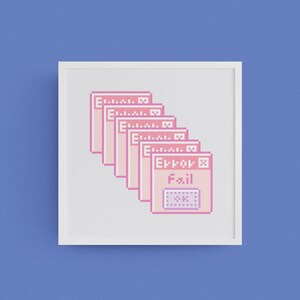 Kawaii Windows 95 Cross Stitch Pattern, Easy Cross Stitch, Cute Cross ...