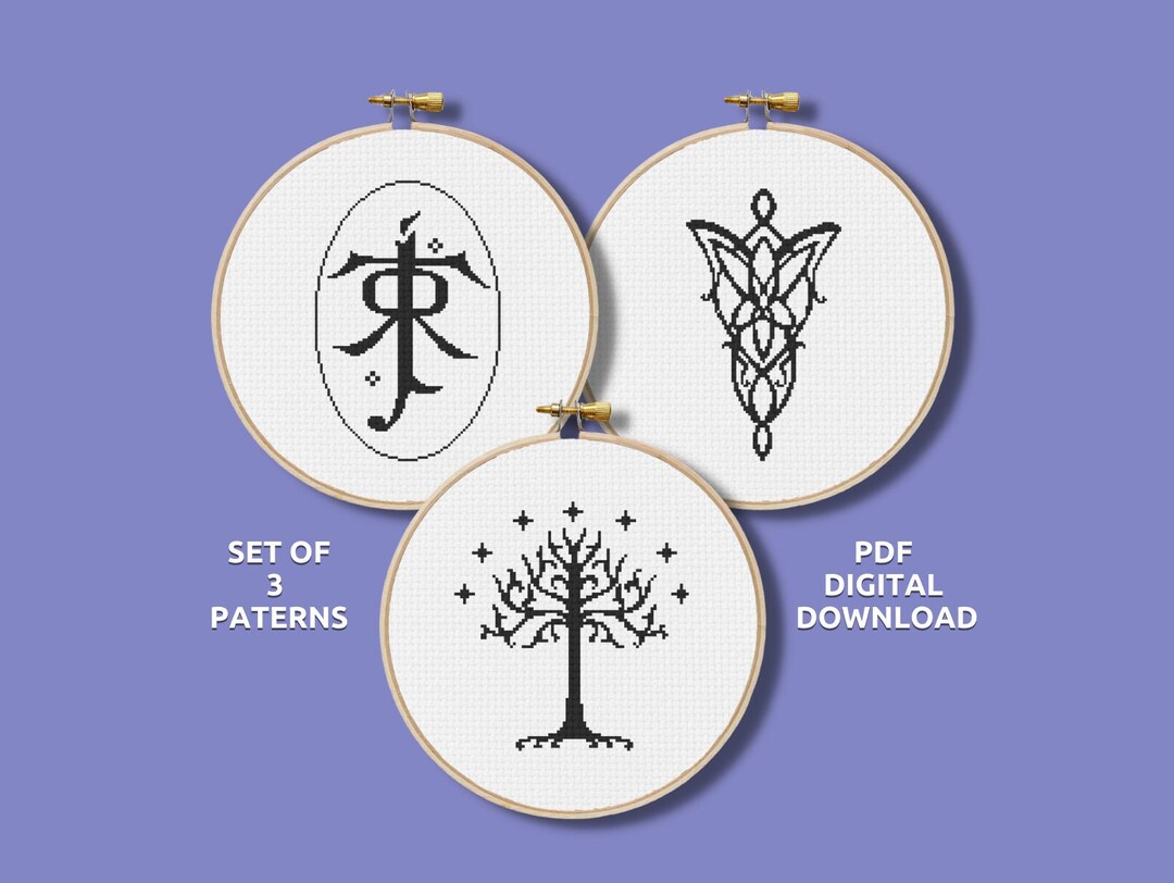 Lord of the Rings Cross Stitch Pattern, Tolkien Cross Stitch Chart ...
