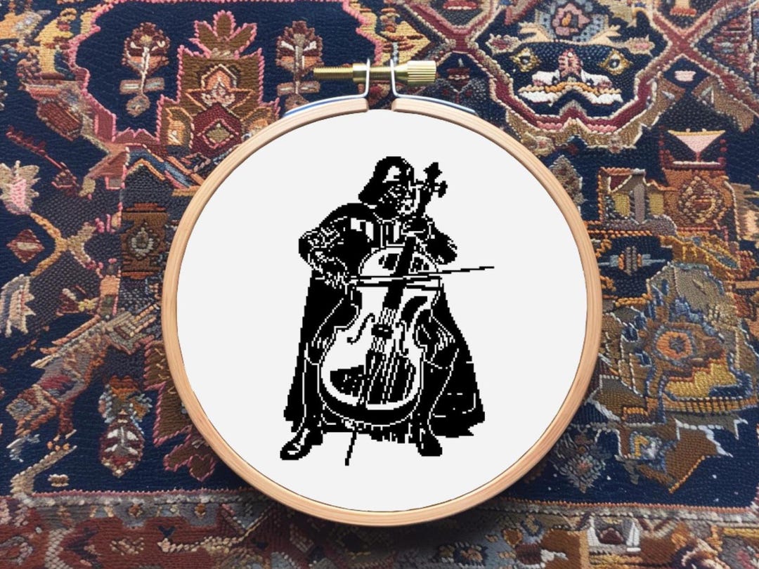 Darth Vader Playing Cello Cross Stitch Pattern, Star Wars Cross Stitch ...