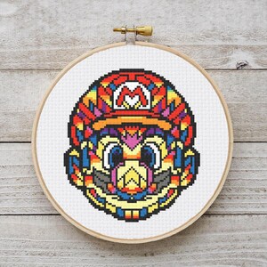 Super Mario Cross Stitch Pattern, Video Game Cross Stitch Chart, 8bit ...