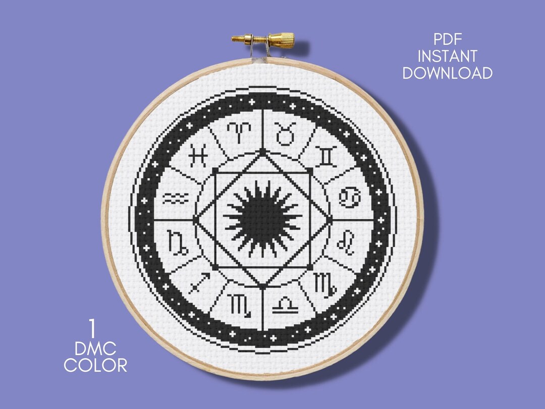 Astrology Cross Stitch Pattern, Zodiac Cross Stitch, Mystic Cross ...