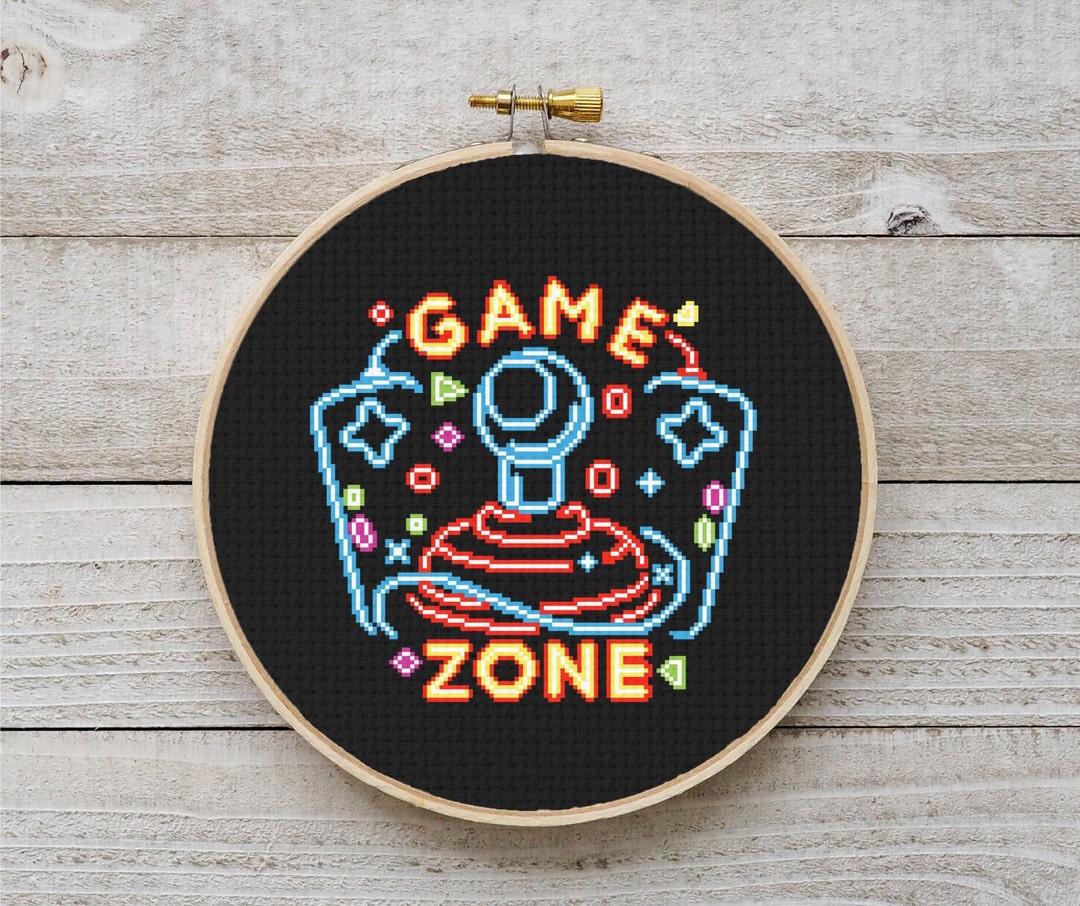 Video Game Cross Stitch Pattern, Gamer Cross Stitch Chart, 8bit Cross ...