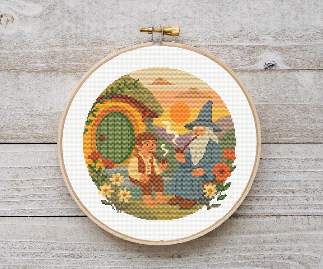 Sunset in the Shire Cross Stitch Pattern: Tolkien Lord of the Rings ...