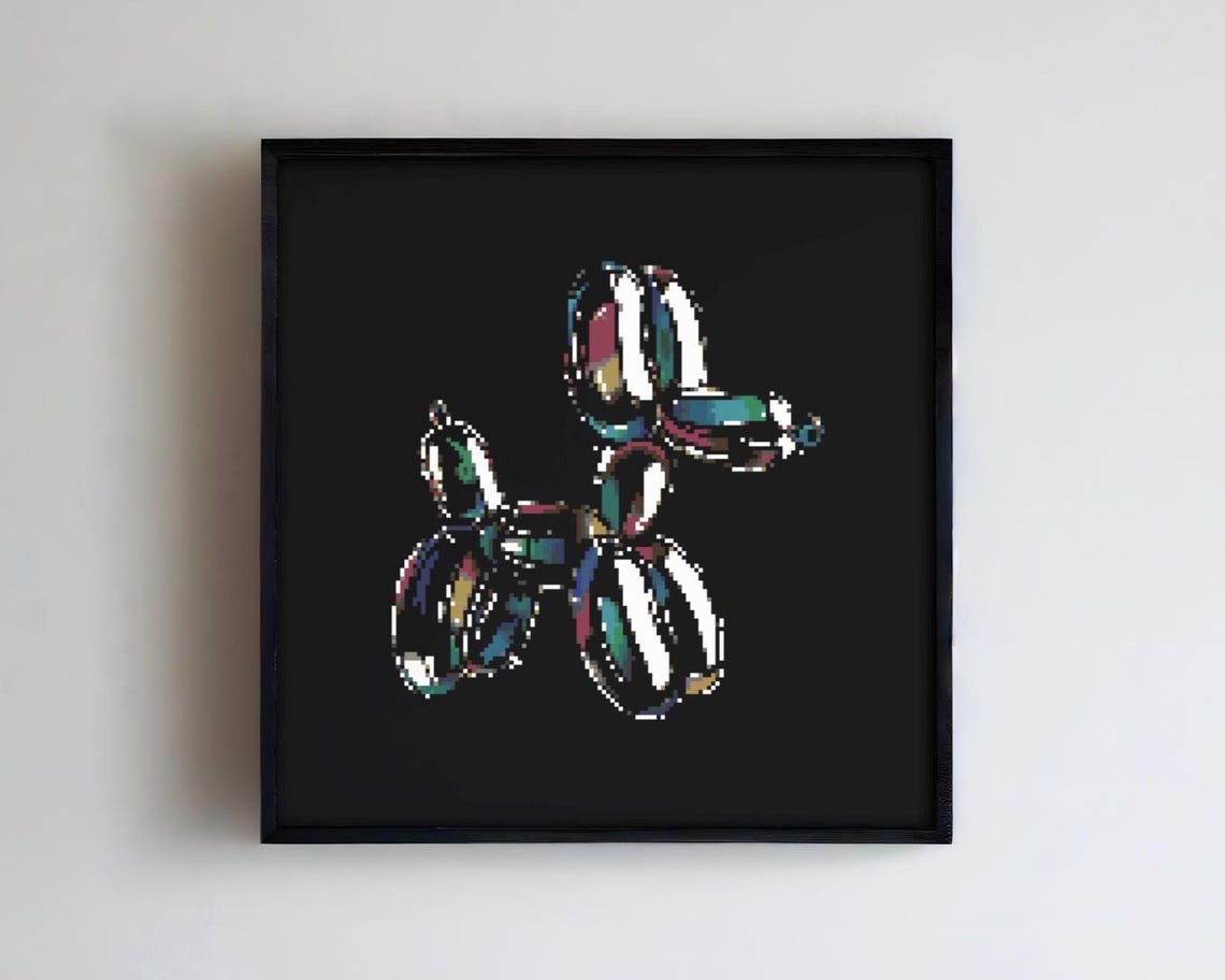 Glass Balloon Dog Cross Stitch Pattern: Modern Embroidery DIY (digital ...