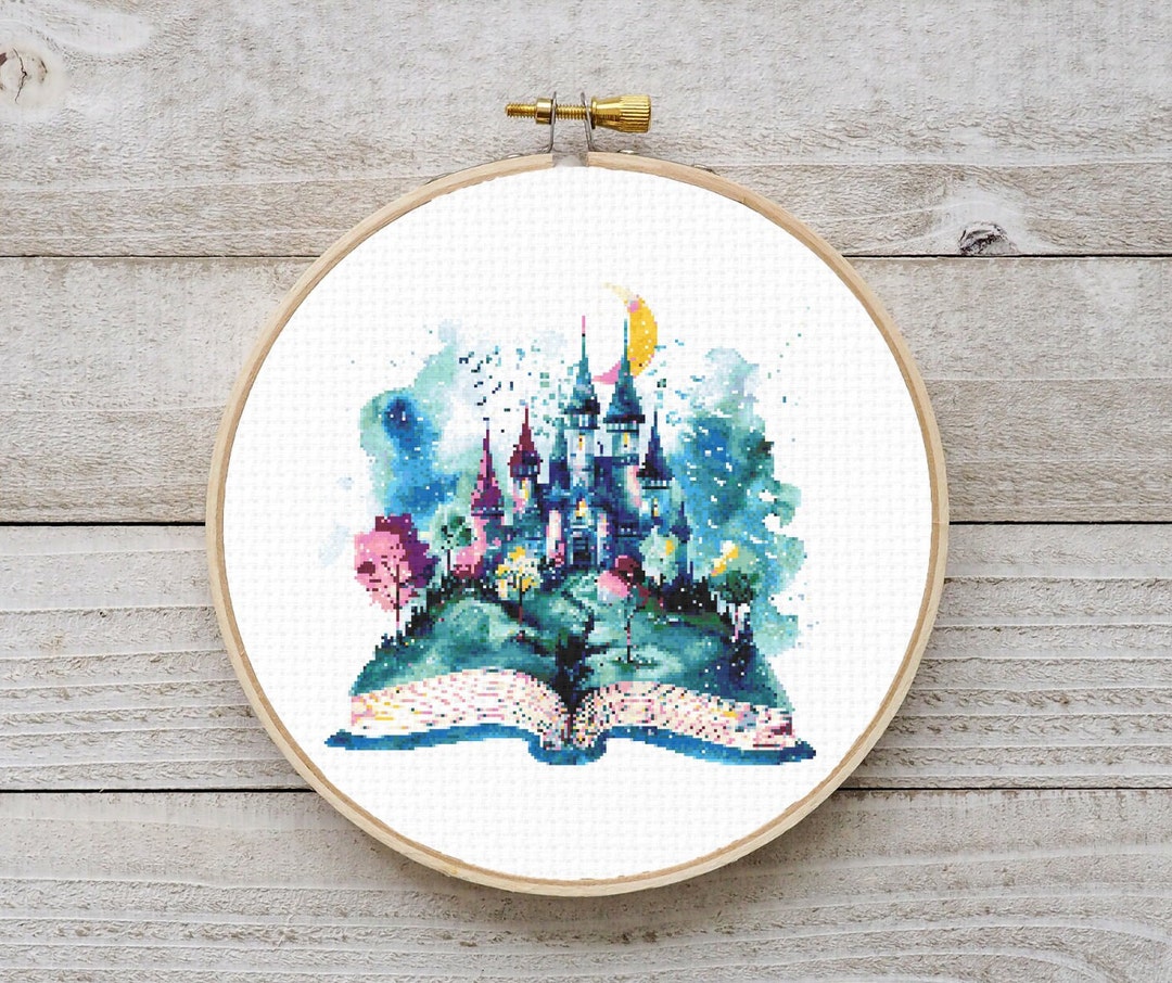 Castle Book Cross Stitch Pattern, Instant Download PDF, Counted Cross ...