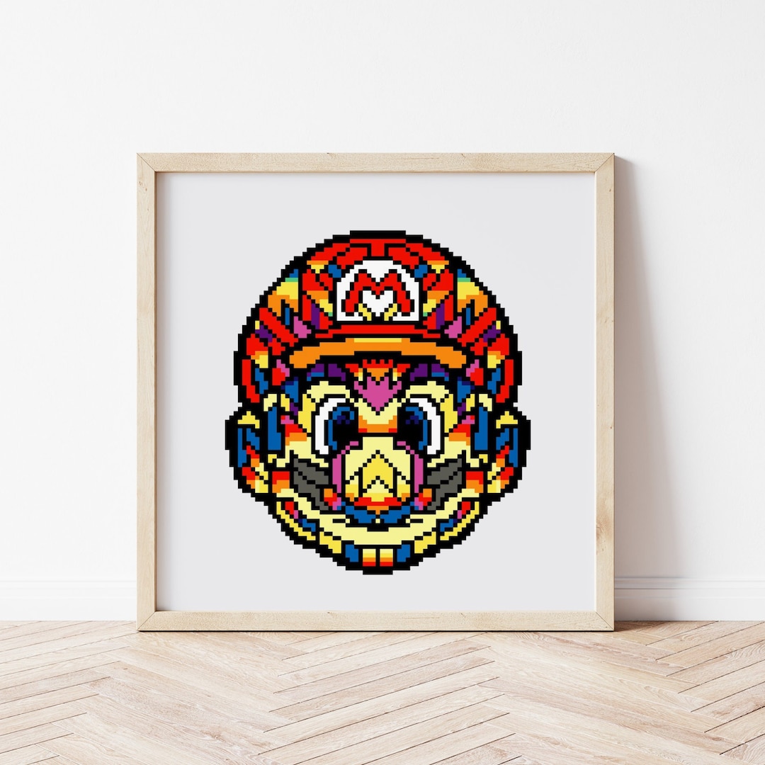 Super Mario Cross Stitch Pattern, Video Game Cross Stitch Chart, 8bit ...