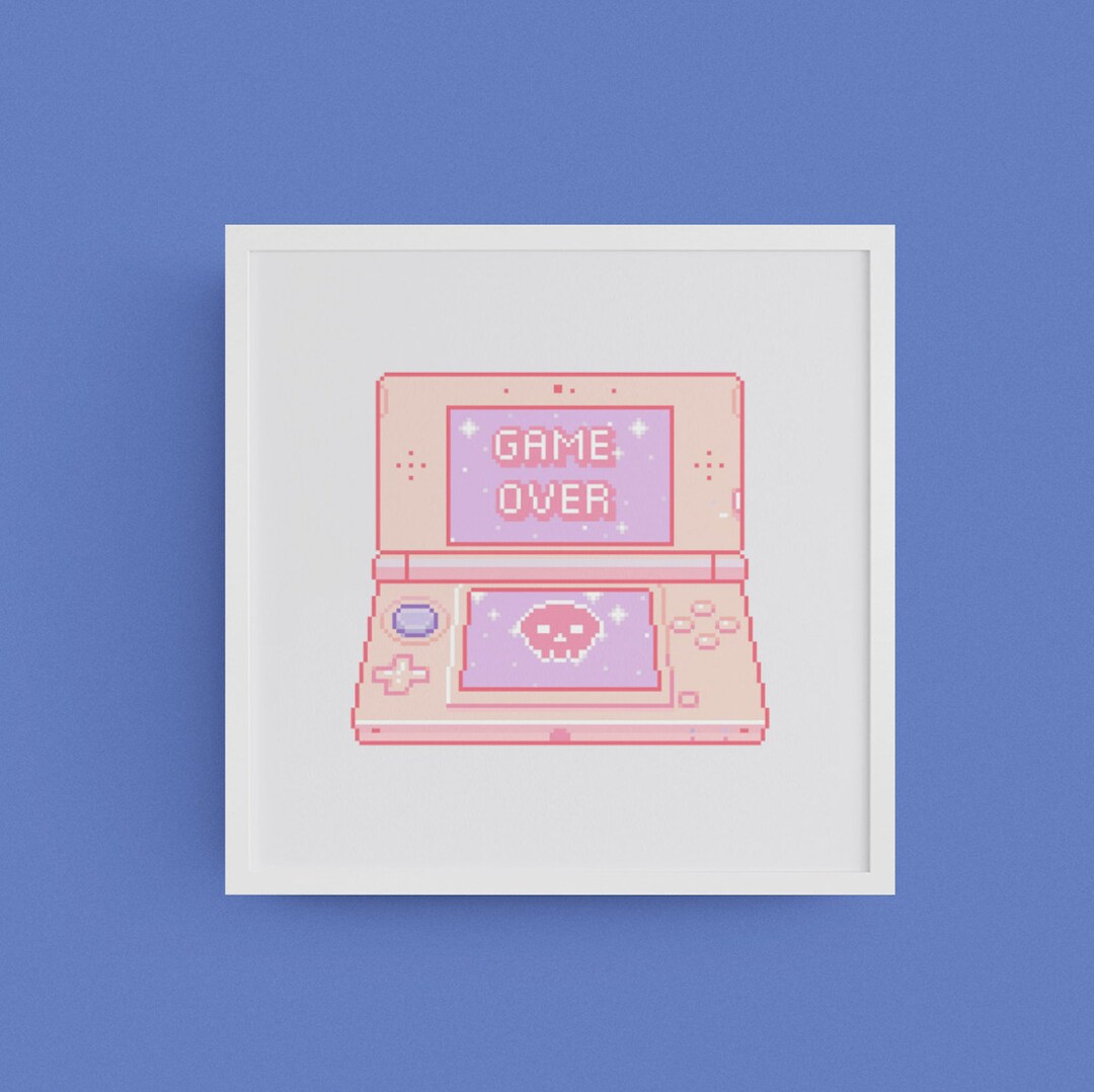 Kawaii Game Over Cross Stitch Pattern Gamer Cross Stitch - Etsy