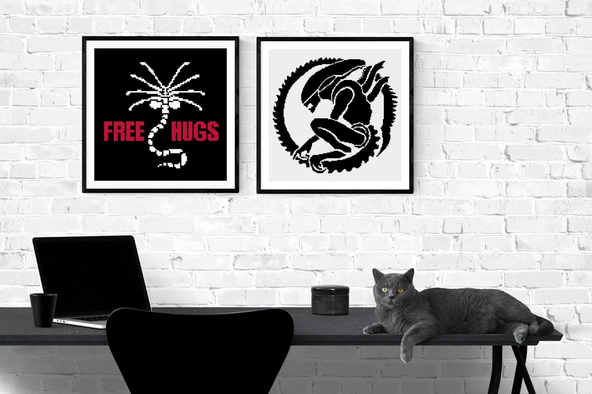 Alien Xenomorph Cross Stitch Pattern, Horror Sci-fi Embroidery DIY ...