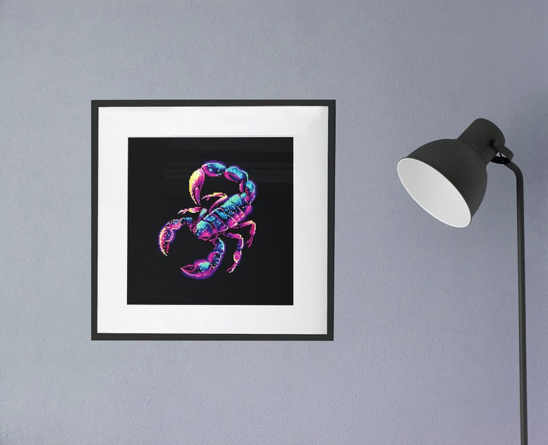Enchanted Scorpion Cross Stitch Pattern: Zodiac Embroidery DIY (digital ...