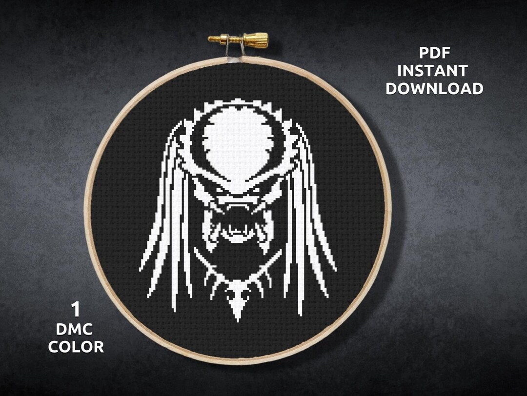 Predator Cross Stitch Pattern, Horror Movie Embroidery DIY (digital ...
