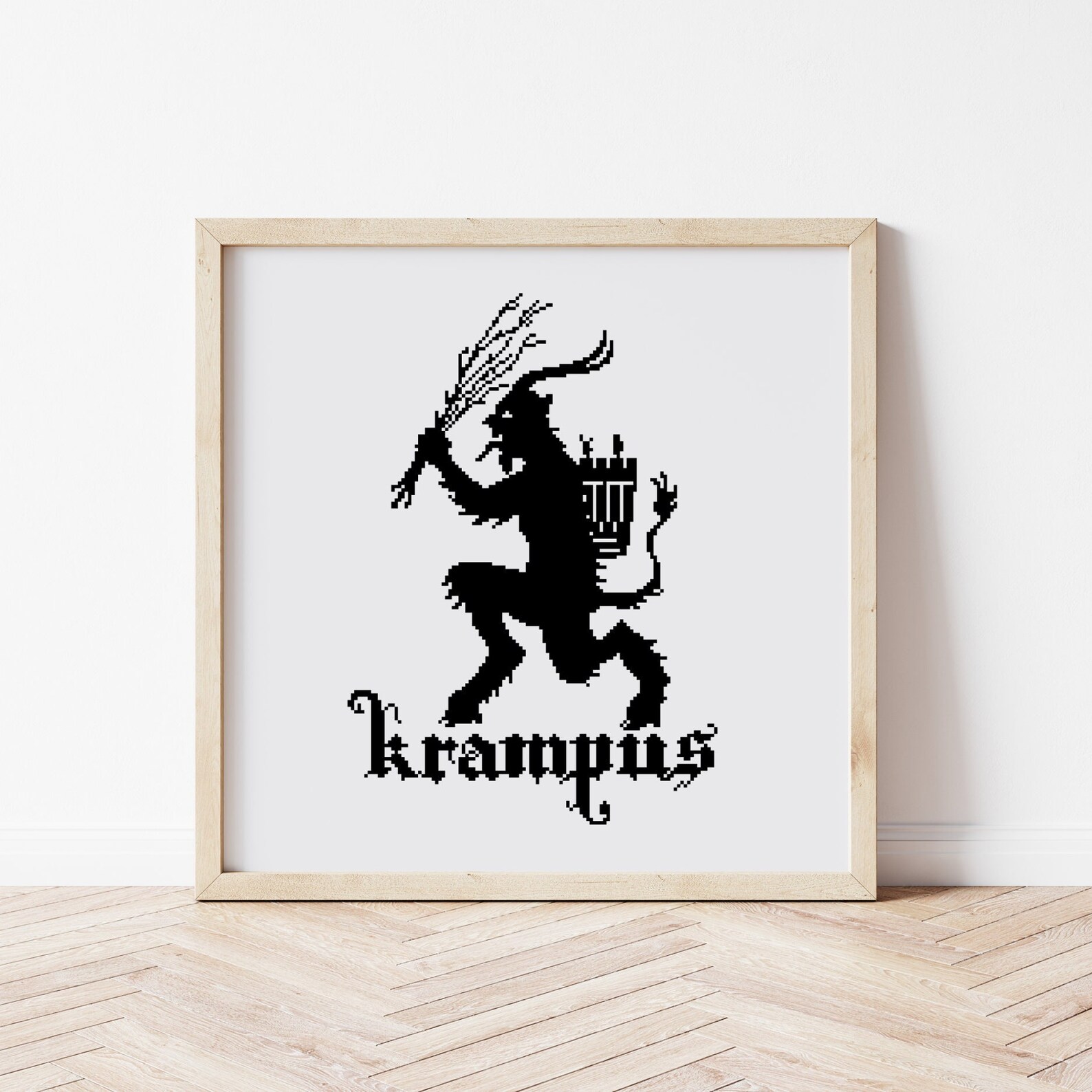 Krampus Cross Stitch Pattern: Christmas Holiday Embroidery DIY (digital ...
