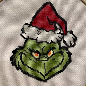 Grinch Cross Stitch Pattern, Holiday Cross Stitch Chart, Digital ...
