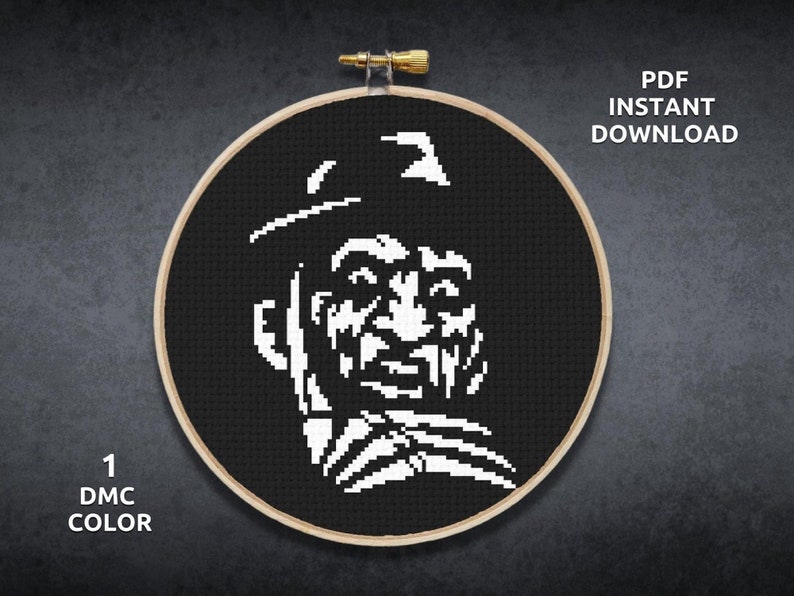 Freddy Krueger Cross Stitch Pattern, Horror Movie Embroidery DIY ...