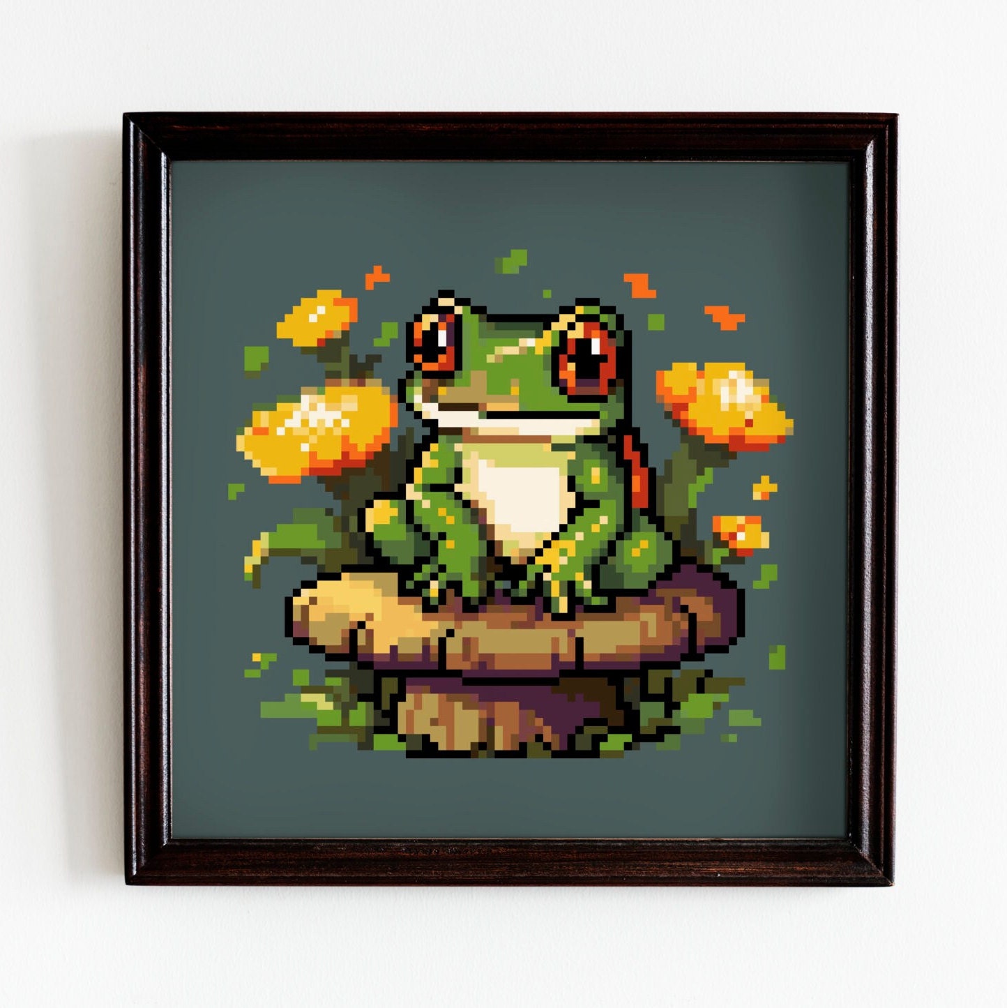 Toad and Flowers Cross Stitch Pattern: Woodland Embroidery DIY (digital ...