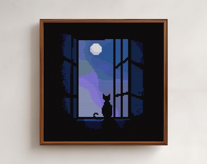 Luna and Apollo - Cross Stitch Pattern - Yin Yang Cross Stitch - Cats ...