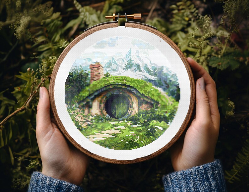 Hobbit Home Cross Stitch Pattern, Tolkien LOTR Embroidery DIY (PDF ...