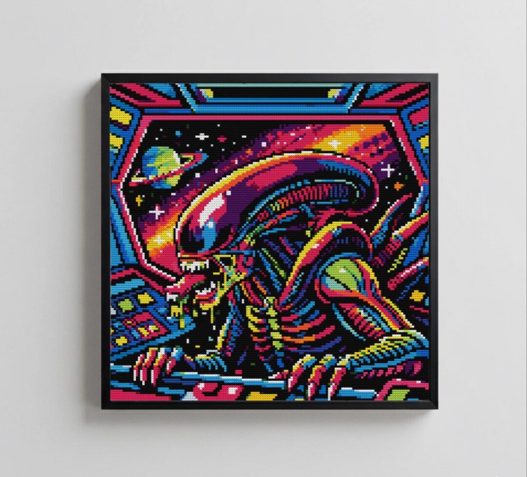 Facehugger Cross Stitch Pattern, Horror Xenomorph Alien Movie ...