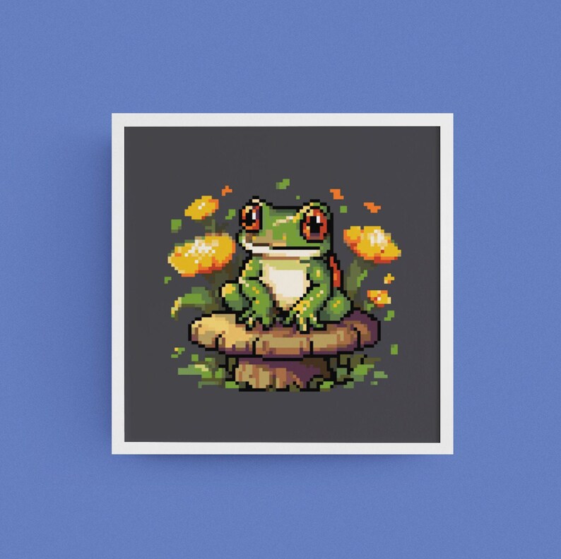 Toad and Flowers Cross Stitch Pattern: Woodland Embroidery DIY (digital ...