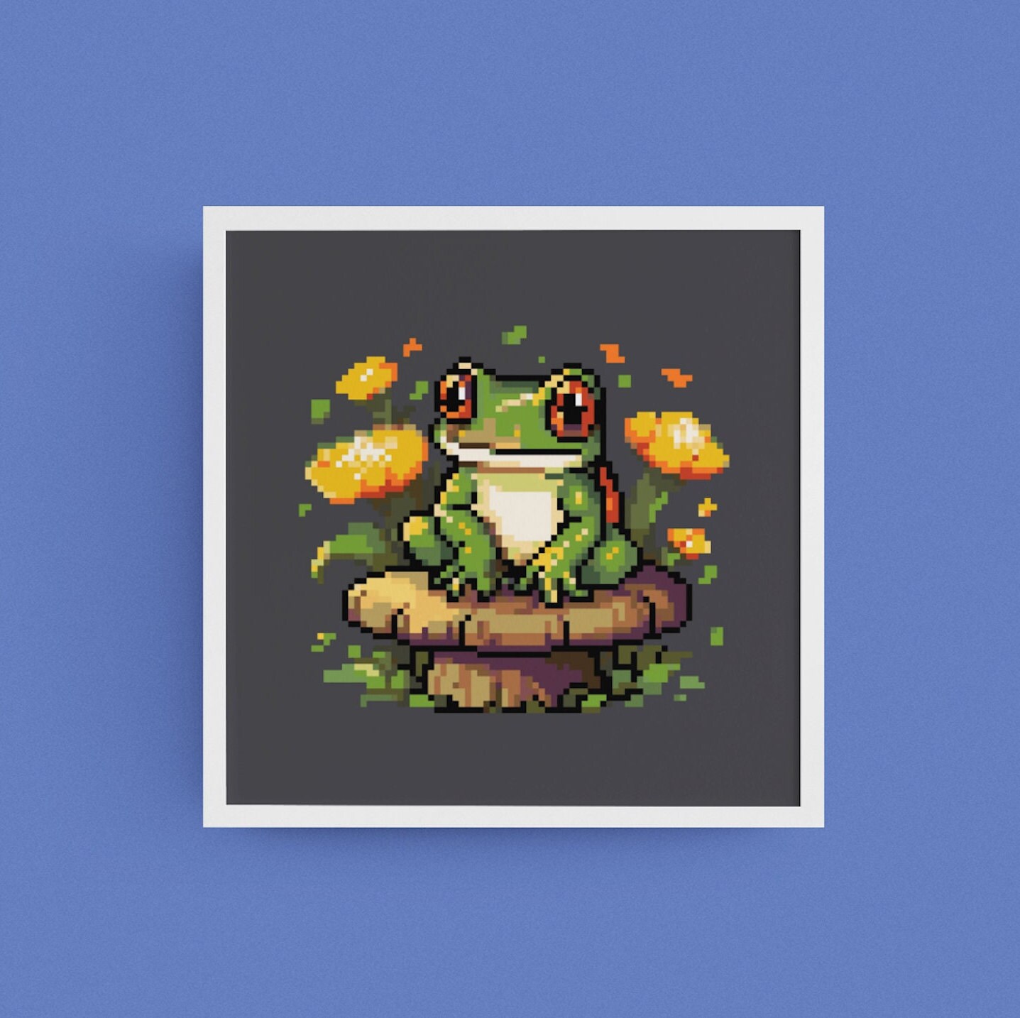Toad and Flowers Cross Stitch Pattern: Woodland Embroidery DIY (digital ...