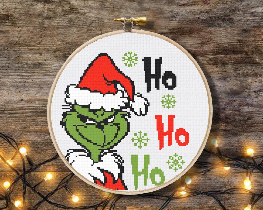 Grinch Cross Stitch Pattern, Christmas Cross Stitch Chart, Digital ...