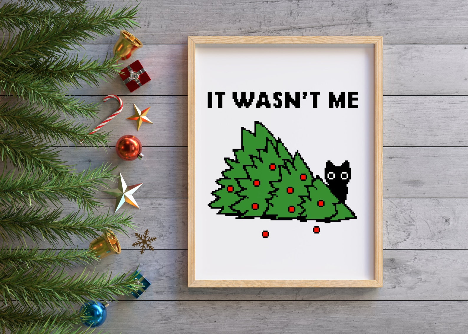 Bad Cat Cross Stitch Pattern Funny Christmas Cross Stitch - Etsy