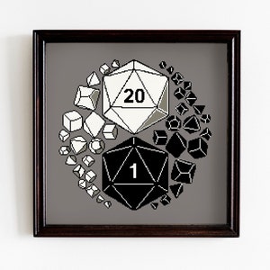 D20 Dice Cross Stitch Pattern, Dungeons and Dragons Cross Stitch PDF ...