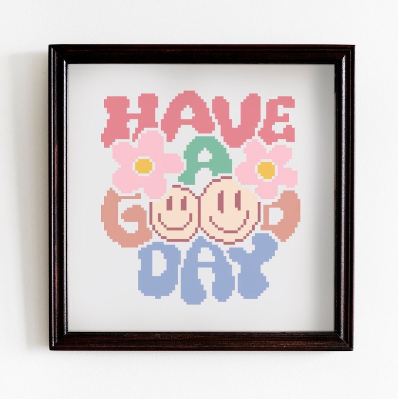 Happy Cross Stitch Pattern PDF - Etsy