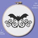 Gothic Bat Cross Stitch Pattern, Embroidery, Halloween Cross Stitch ...