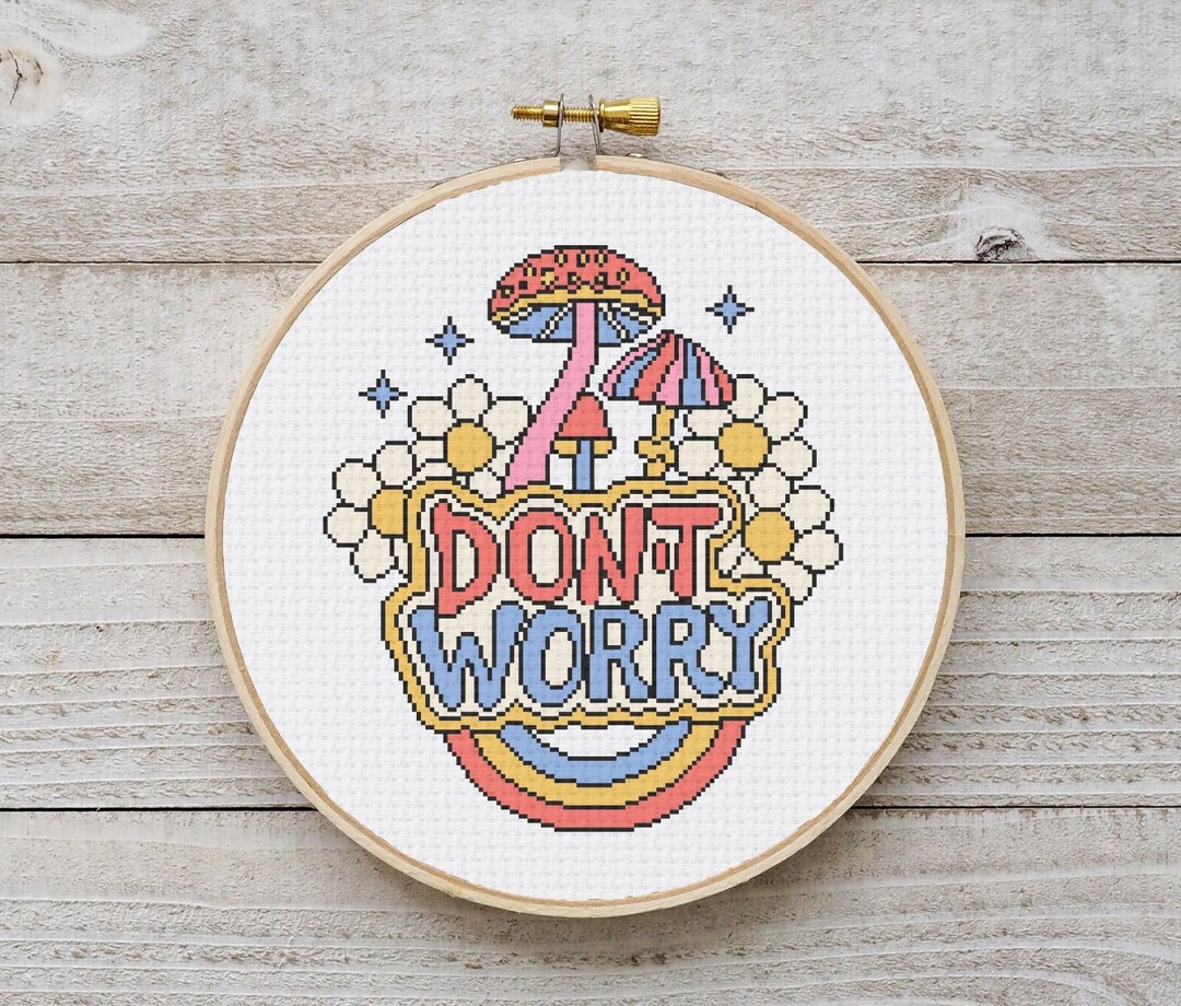 Groovy Cross Stitch Pattern, Mushrooms Cross Stitch, Flowers Cross ...