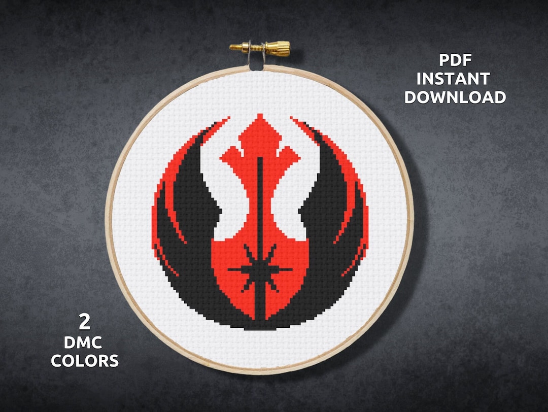 Jedi Rebel Symbol Cross Stitch Pattern: Star Wars DIY (PDF) - Etsy