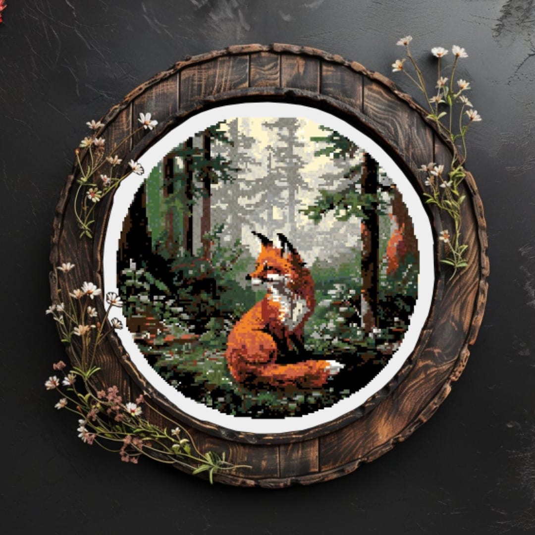 Wild Fox Cross Stitch Pattern, Forest Cross Stitch, Woodland Cross ...