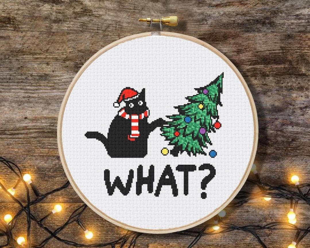 Christmas Cat Cross Stitch Pattern Holiday Cross Stitch - Etsy