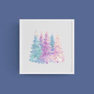 Winter Tree Cross Stitch Pattern, Christmas Cross Stitch Chart, Digital ...