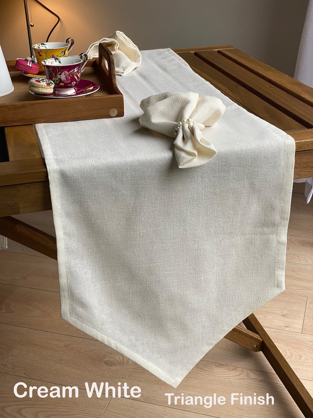 Stonewashed Linen Table Runner: Custom Size & Color Options - Etsy