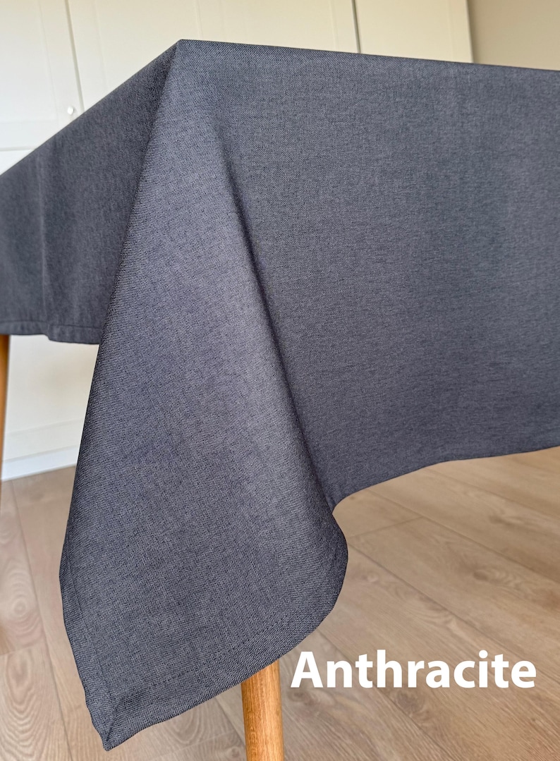 Linen Look Tablecloth: Wrinkle-free, Brown Tones Thick, Durable, Custom ...