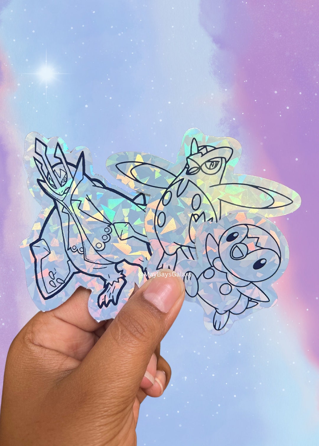 Piplup, Prinplup, and Empoleon Set Holo Diecut Sticker Cute Sticker ...