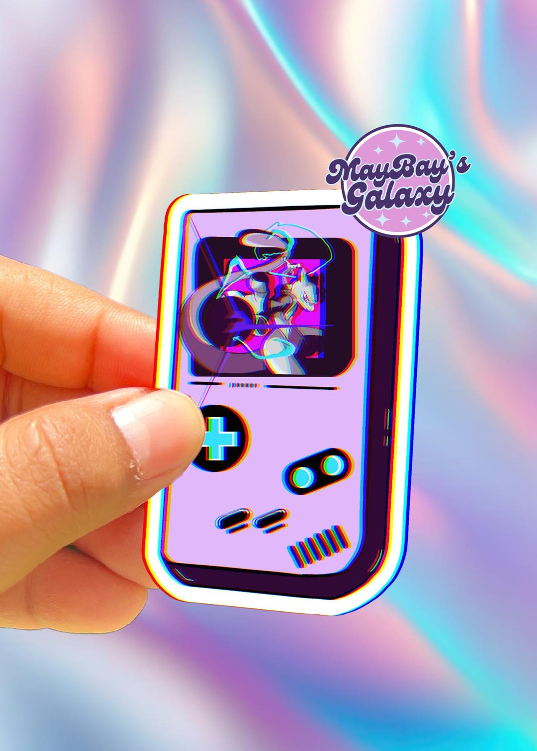 Mewtwo Retro Gameboy Diecut Sticker Pokémon Inspired Sticker, Water ...