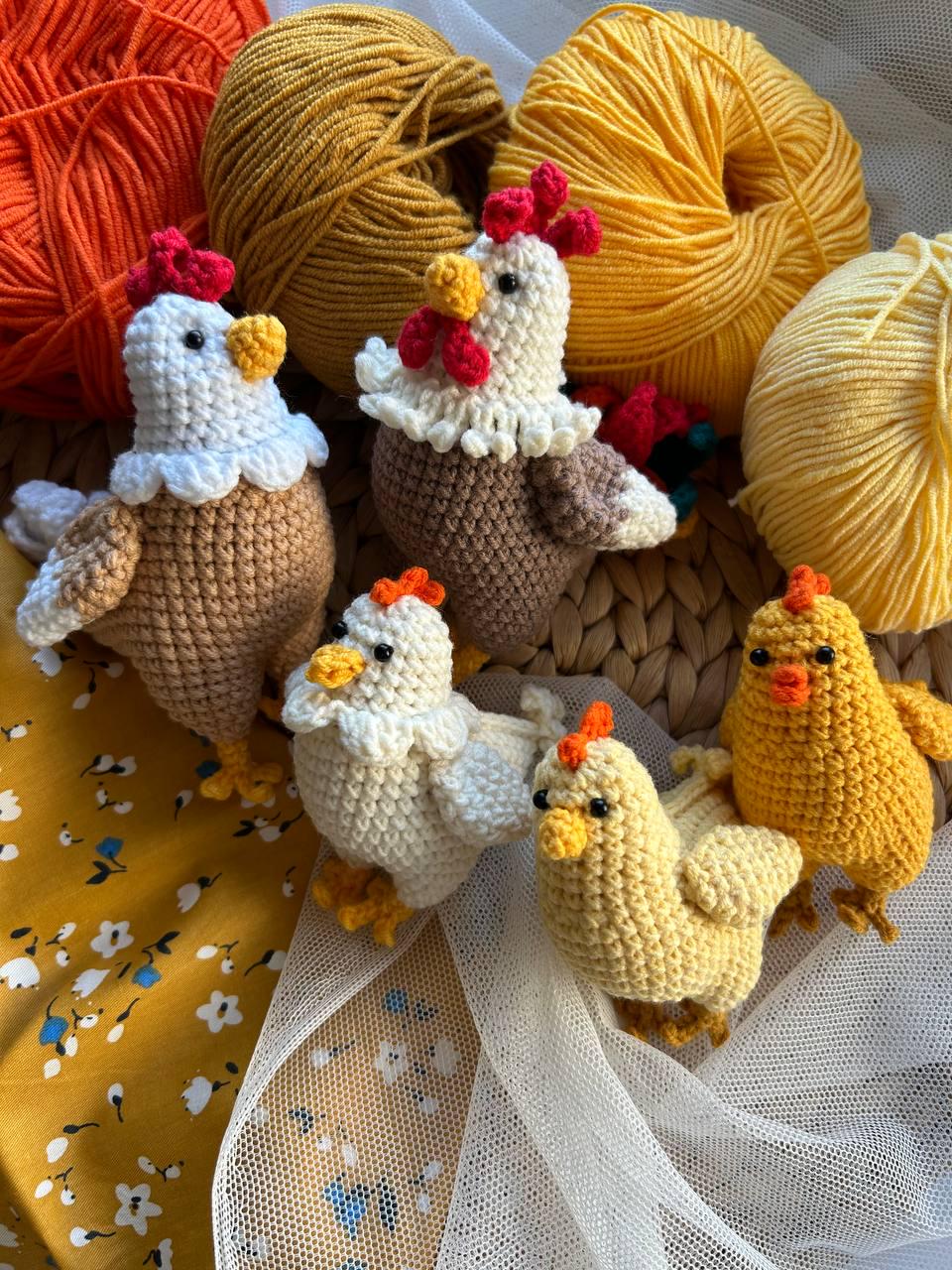 Crochet Hen, Rooster, Chickens Amigurumi Pattern (digital Download) - Etsy