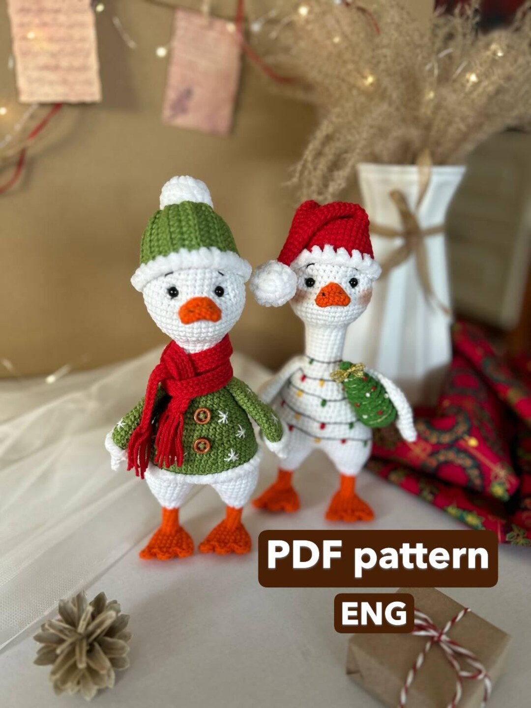 Crochet Christmas Goose Pattern: Amigurumi Geese (PDF Download) - Etsy ...