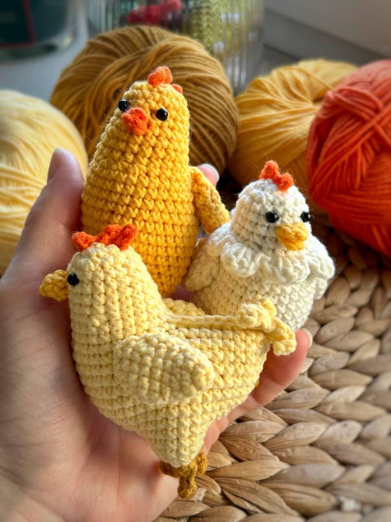 Crochet Hen, Rooster, Chickens Amigurumi Pattern (digital Download) - Etsy