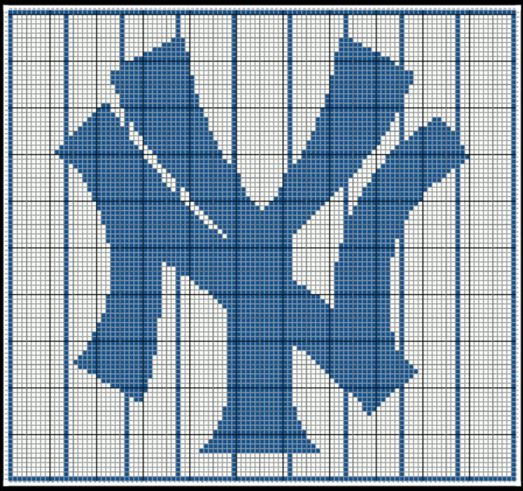 NY Yankees Team Grid Pattern - Etsy