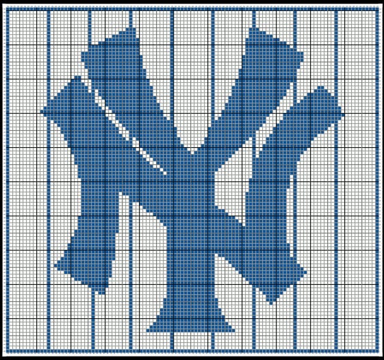 NY Yankees Team Grid Pattern - Etsy