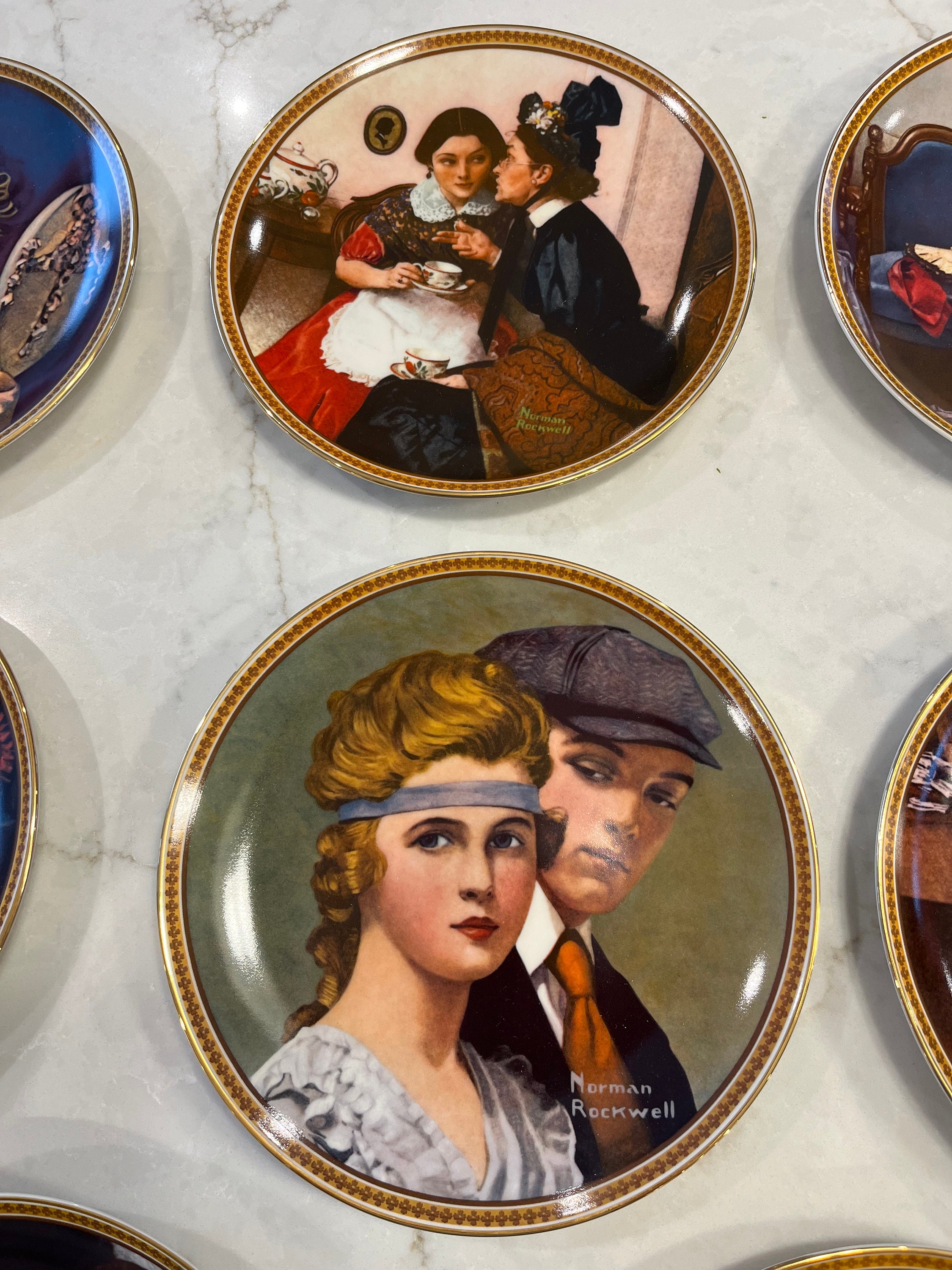 Norman Rockwell Plates (8) - Etsy