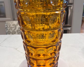 Large Amber Glass Sphere Vase - Etsy