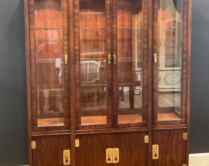 Drexel Heritage Campaign Style Display Cabinet - Etsy