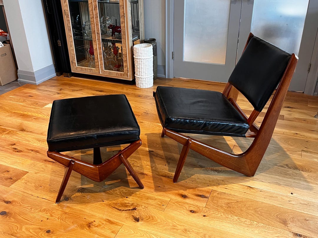 MCM Chair by Bertil V. Behram. Easy Chair Model 233 With Ottoman - Etsy